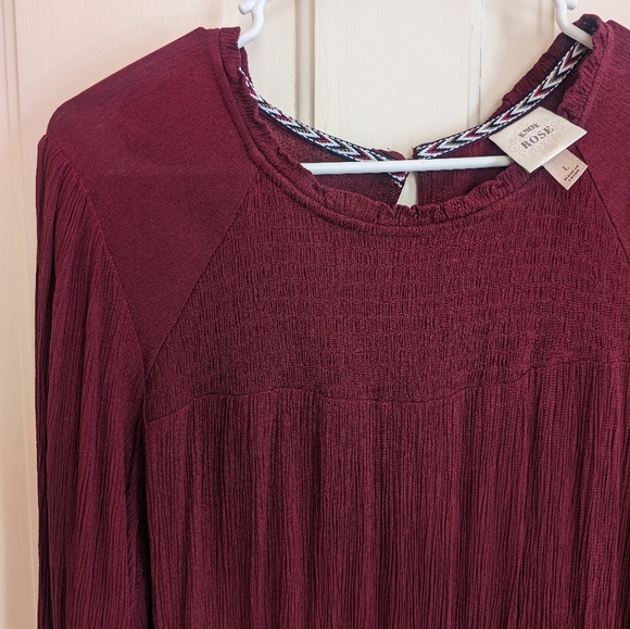 Knox Rose | Dresses | Knox Rose Wine Ls Dress Womens Large | Poshmark
